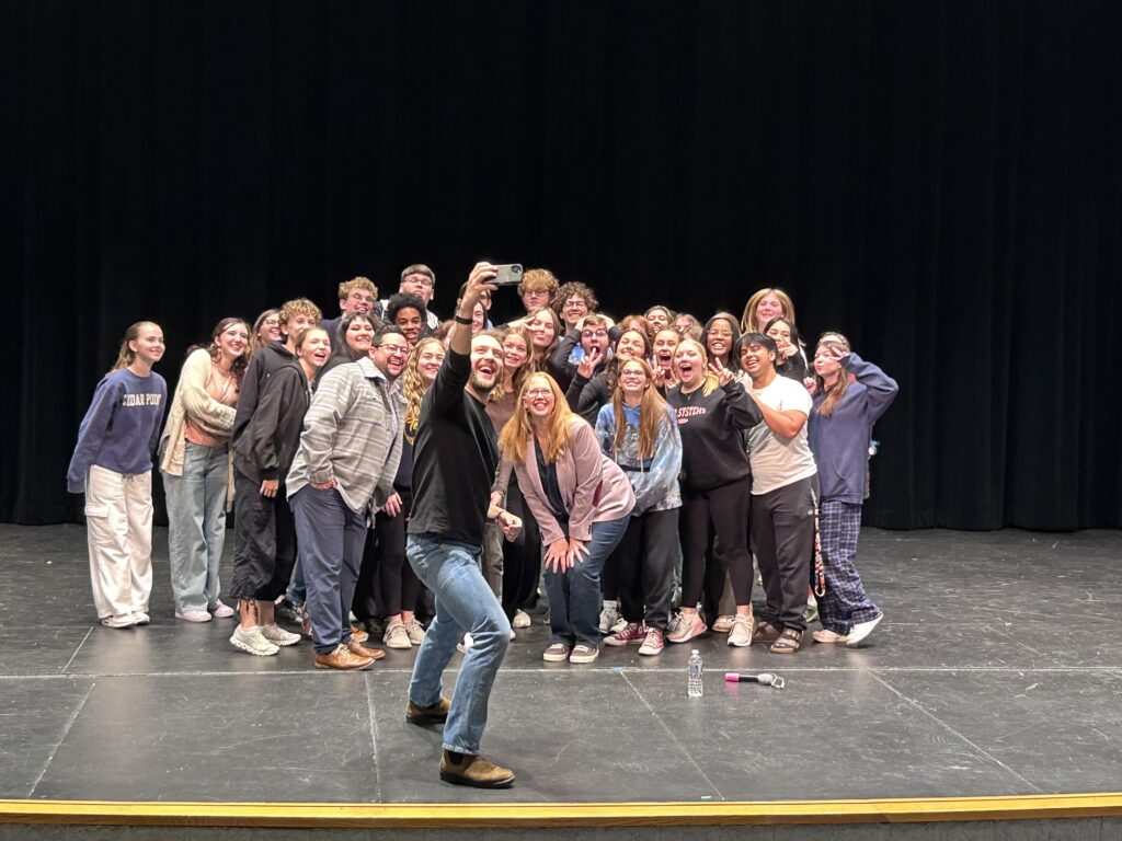 Les Misérables Actor, Nick Rehberger speaks to Haslett High students ...