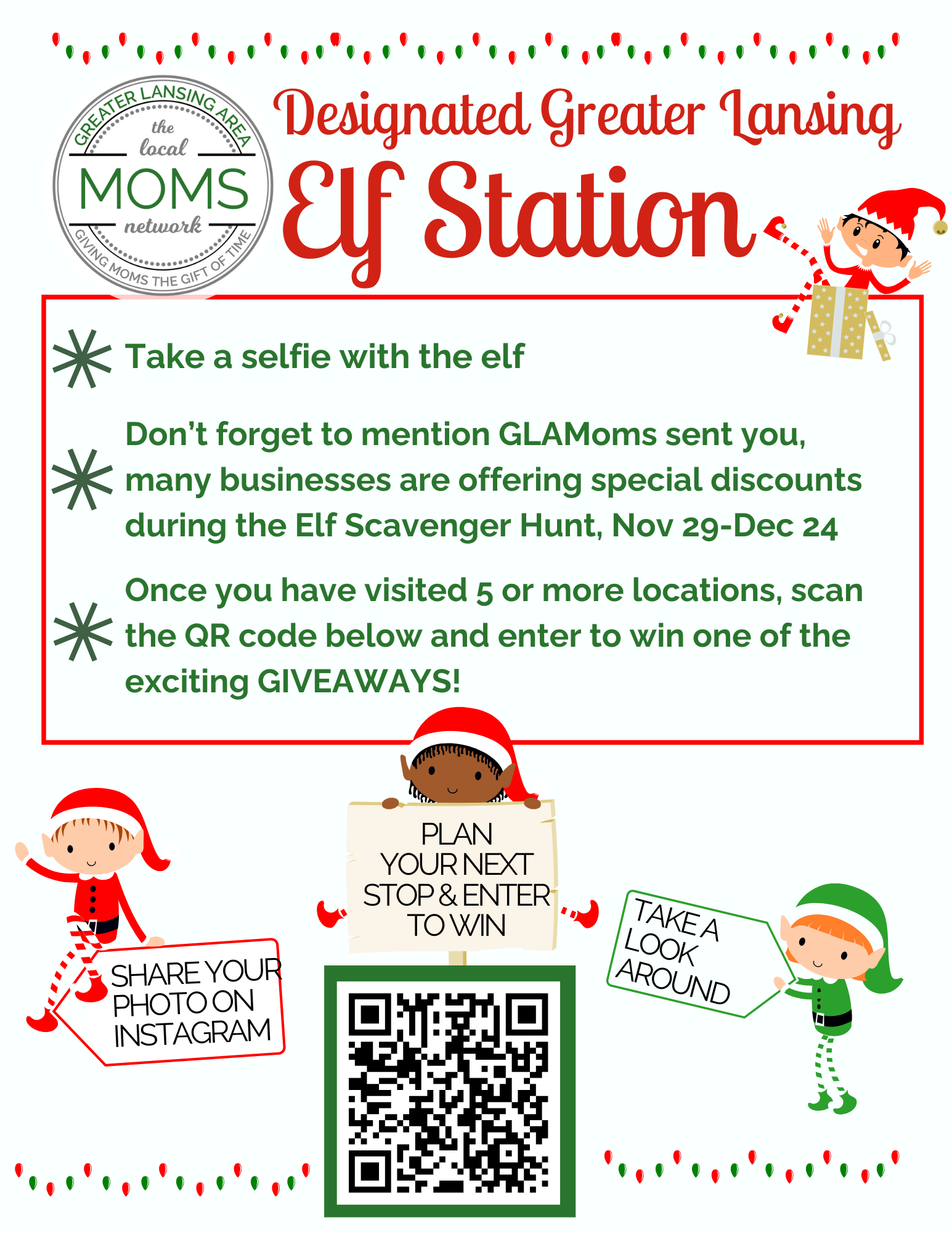 GLAMoms Elf Scavenger Hunt Business List - Greater Lansing Area Moms