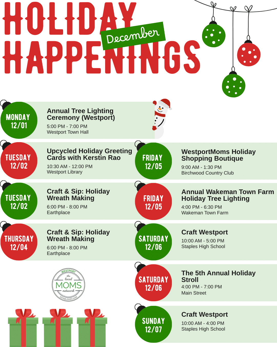 2026 Holiday Happenings!! - Westport Moms